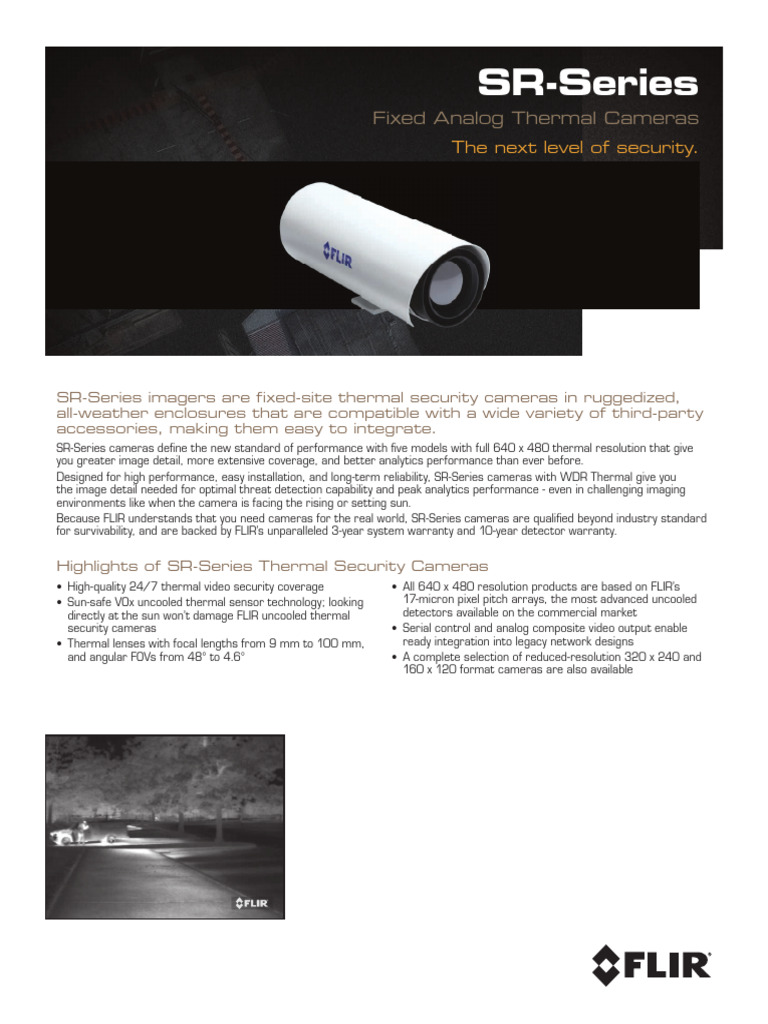 FLIR SR Series Datasheet | PDF | Camera | Video