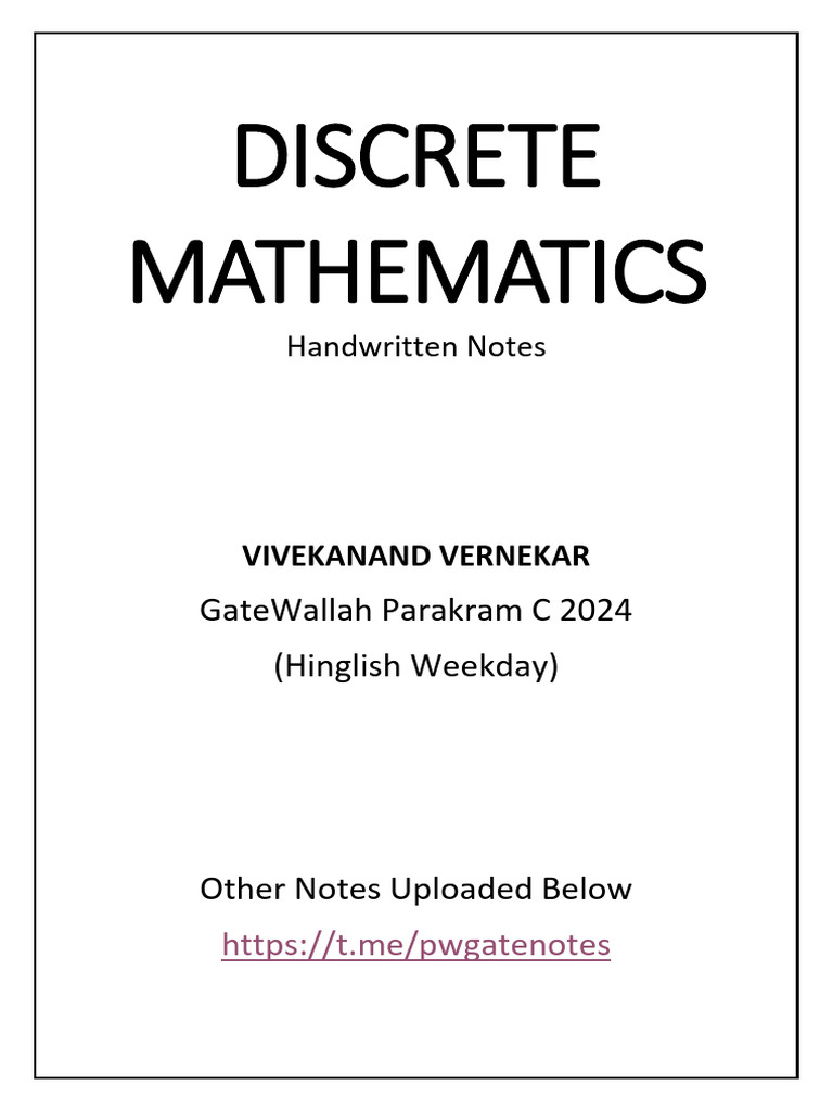 Discrete Mathematics | PDF