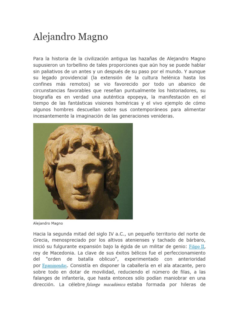 Alejandro Magno | PDF | Macedonia (antiguo reino) | Alejandro el Grande