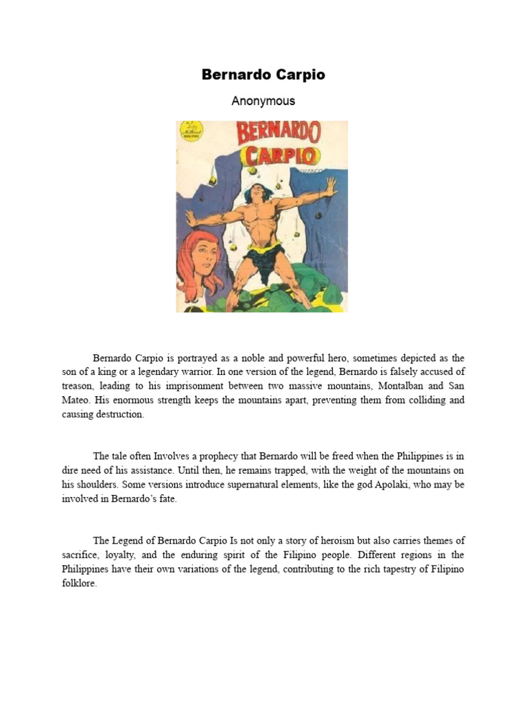 The Legend of Bernardo Carpio | PDF | History | Classics