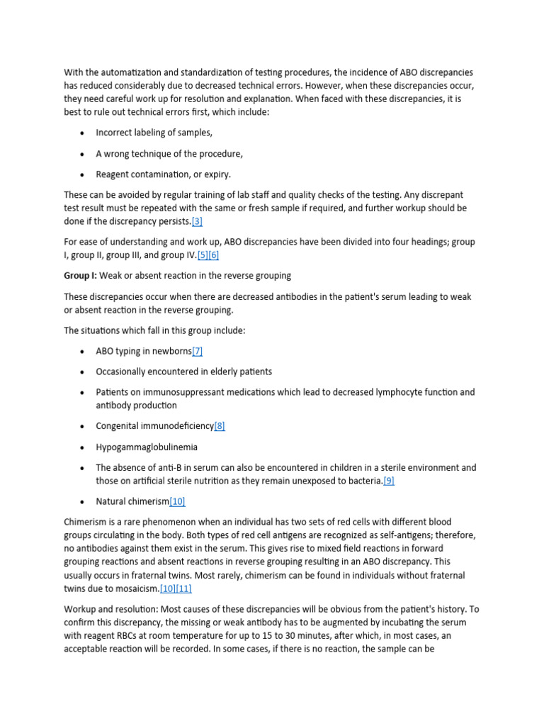 Abo Discrepancies | PDF | Blood Type | Tissue (Biology)