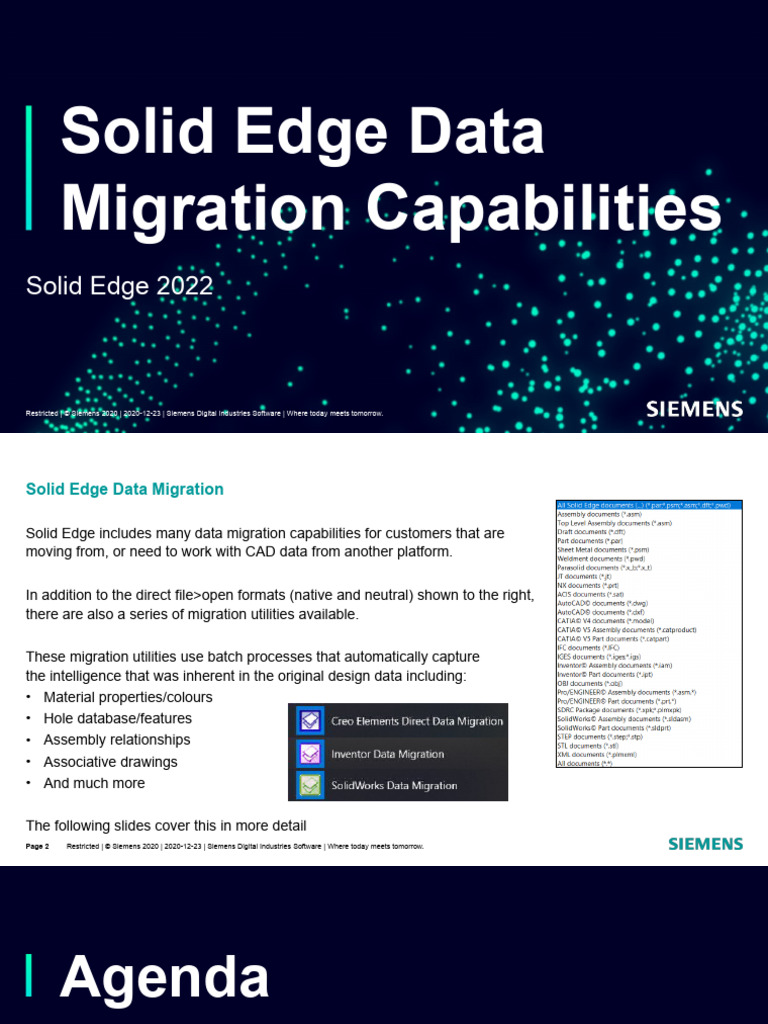 Solid Edge Data Migration Capabilities | PDF | Computer File | Databases
