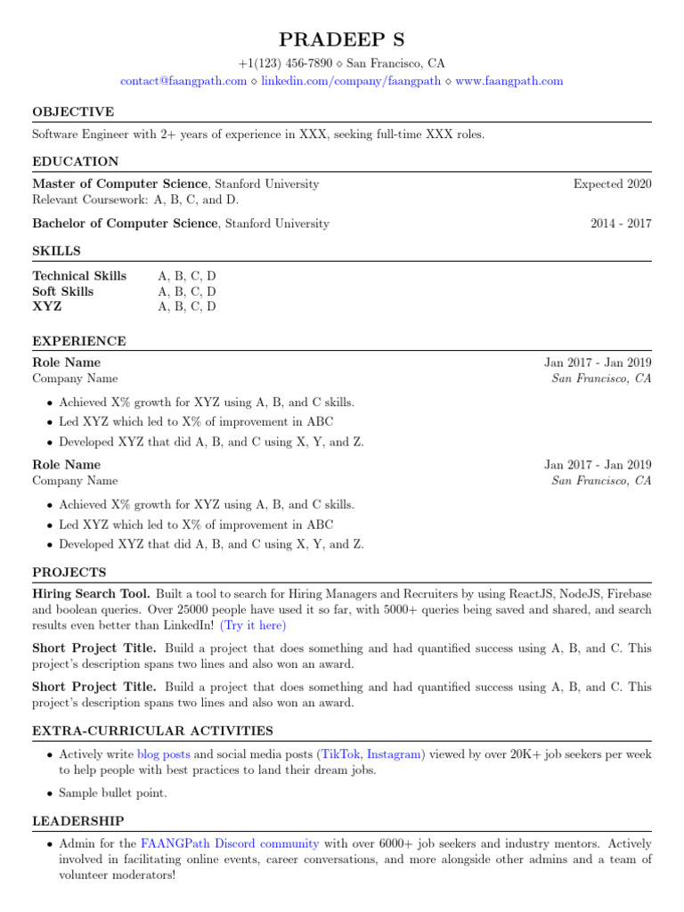 FAANGPath Simple Template | PDF | Computing