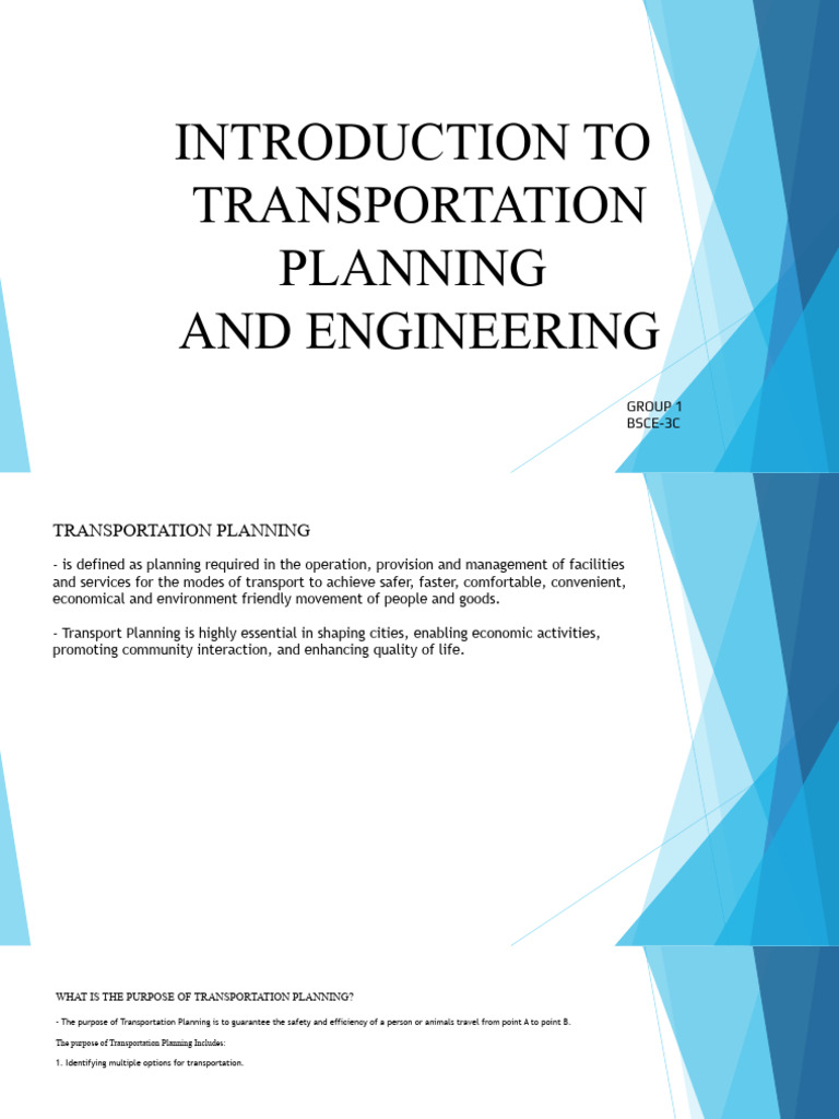 Group 1_transportation Eng'g 3c | PDF | Transport | Transportation Engineering
