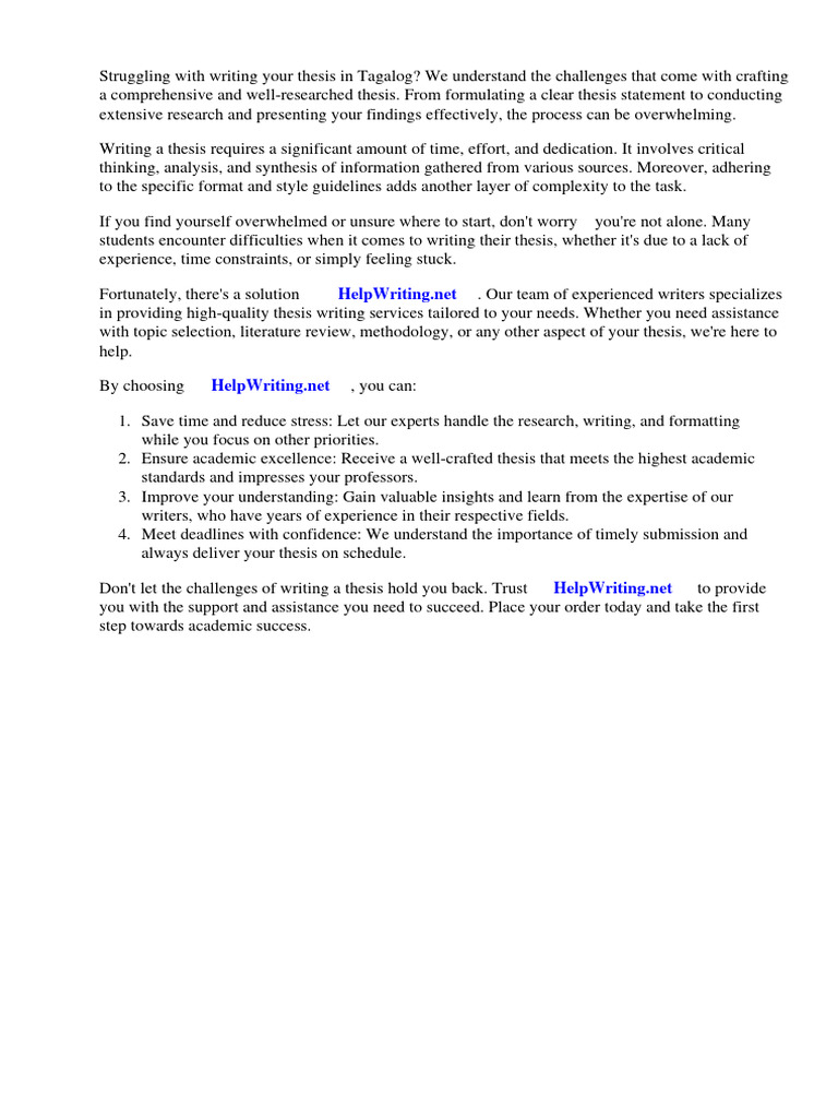 Halimbawa NG Thesis Na Tagalog | PDF | Tagalog Language | Thesis