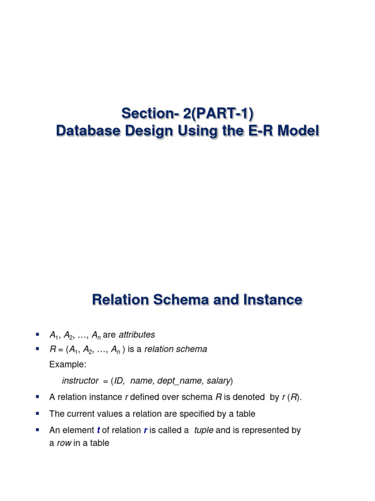 Week-3 (Section-2 (Part-1 ER Modeling)) | PDF | Relational Database | Conceptual Model