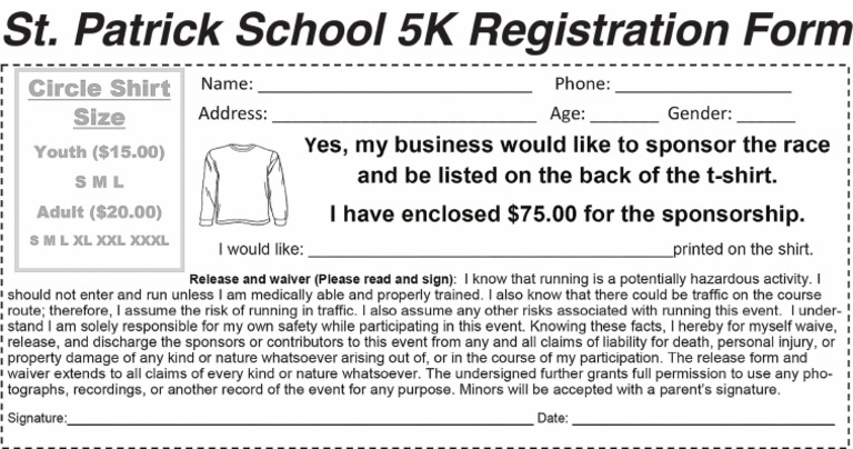 St. Patrick School 5K Family Fun Run & Walk March 30 - Registration ...