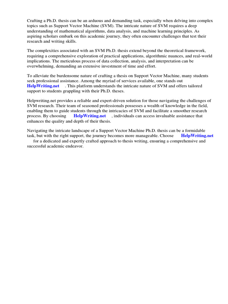 Support Vector Machinephd Thesis | PDF | Support Vector Machine | Algorithms And Data Structures