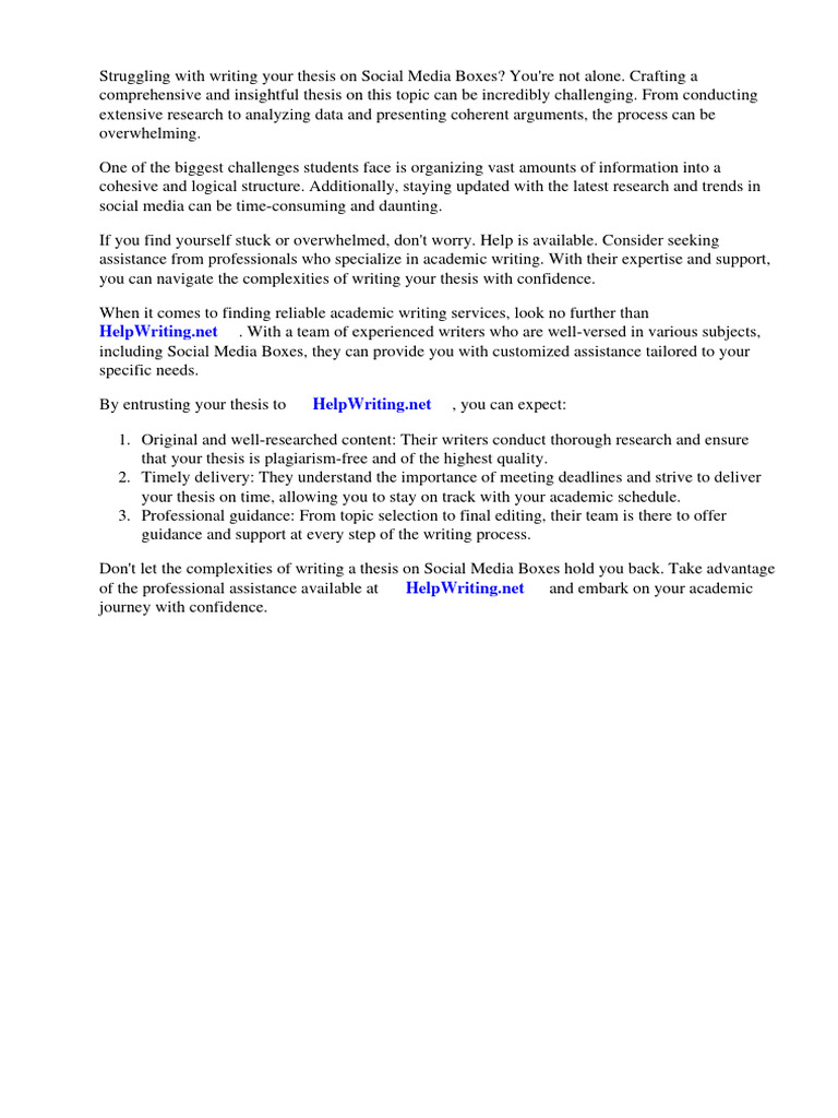 Thesis Social Media Boxes | PDF | Social Media | Popular Culture & Media Studies