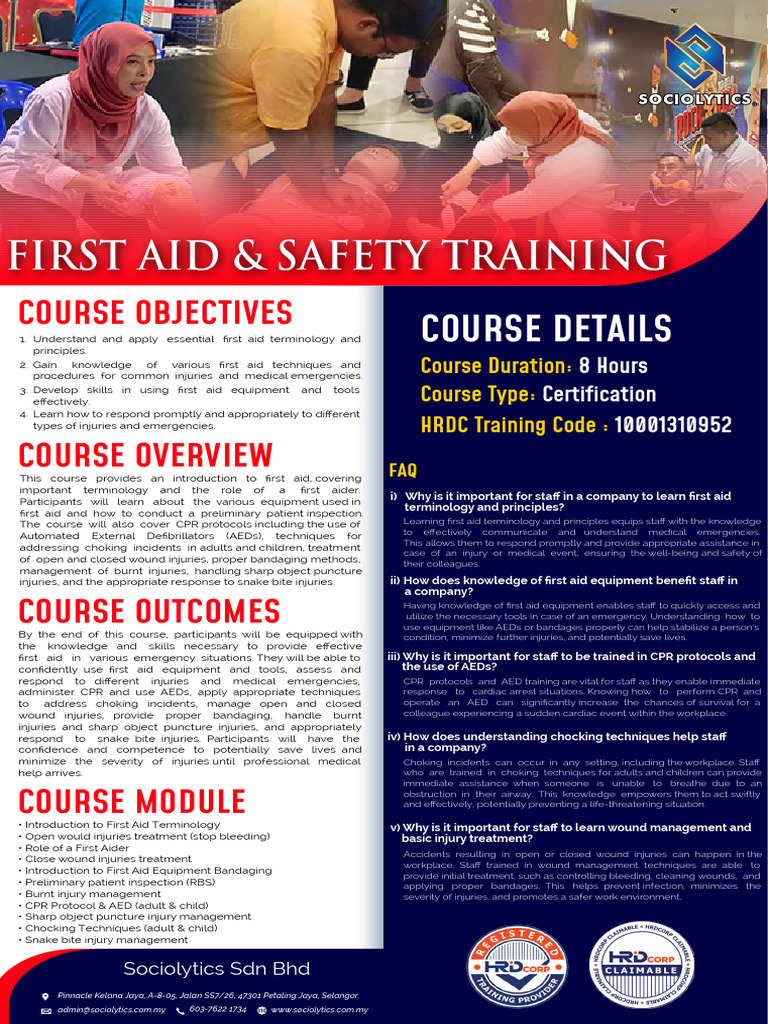 First Aid & Safety Training | PDF | First Aid | Medical Specialties