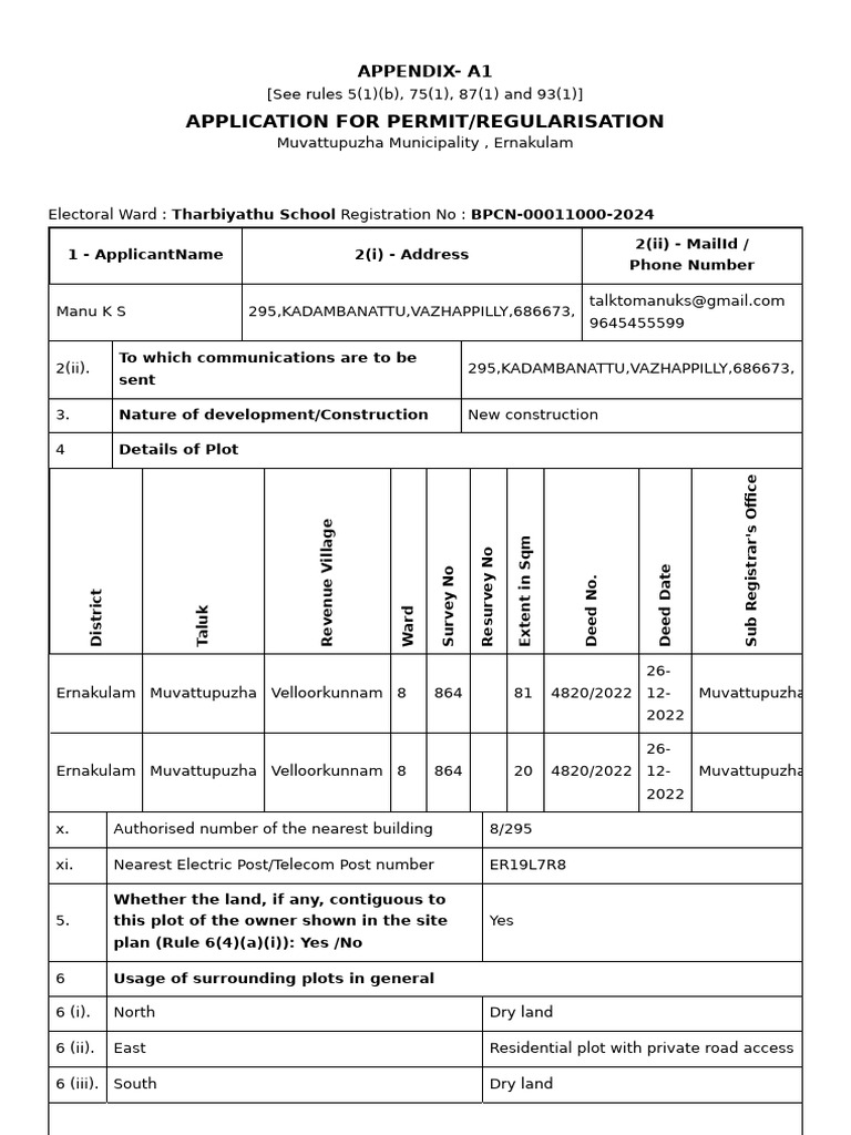 Application For Building Permit Pdf