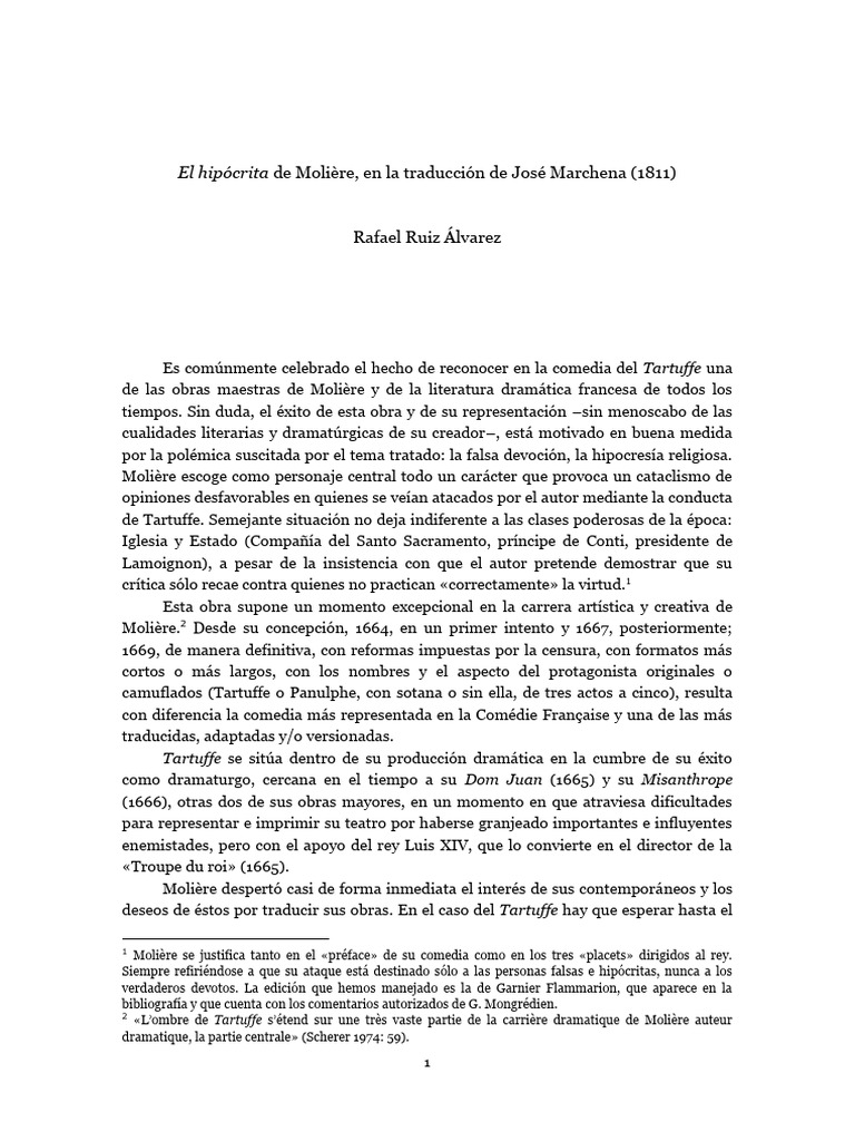 Adaptación de Tartuffe por Marchena | PDF | Molière