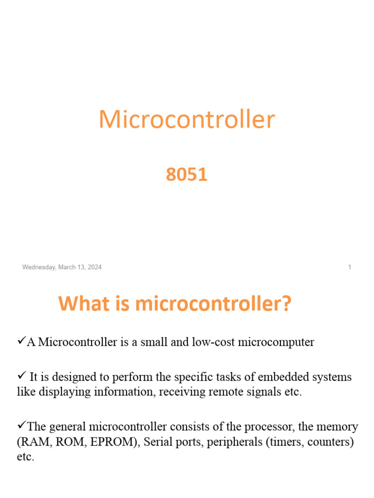 8051 Microcontroller | PDF | Microcontroller | Microprocessor 8051 Microcontroller | PDF | Microcontroller | Microprocessor