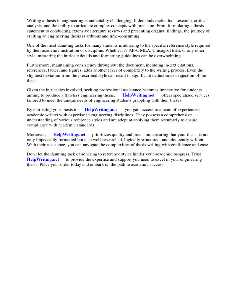 Engineering Thesis Reference Style | PDF | Thesis