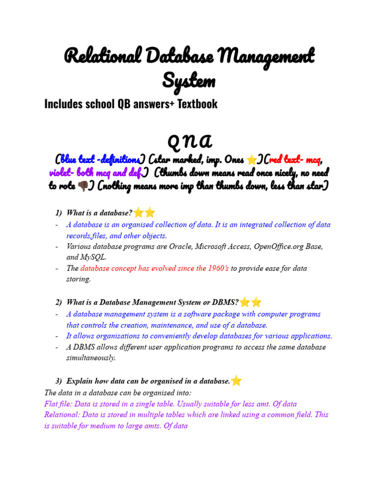 Relational Database Management Systems | PDF | Relational Database ... Relational Database Management Systems | PDF | Relational Database ...