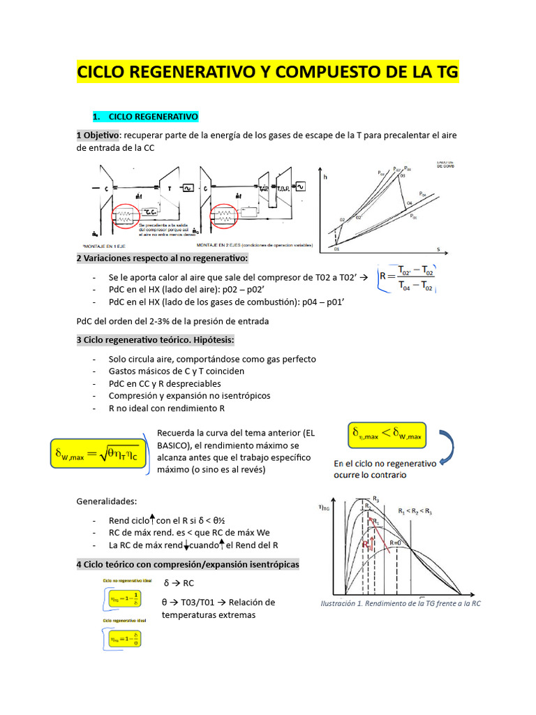 Tema 5. Ciclo Regenerativo y Compuesto de La TG | PDF | Termodinámica | Ingeniería Química