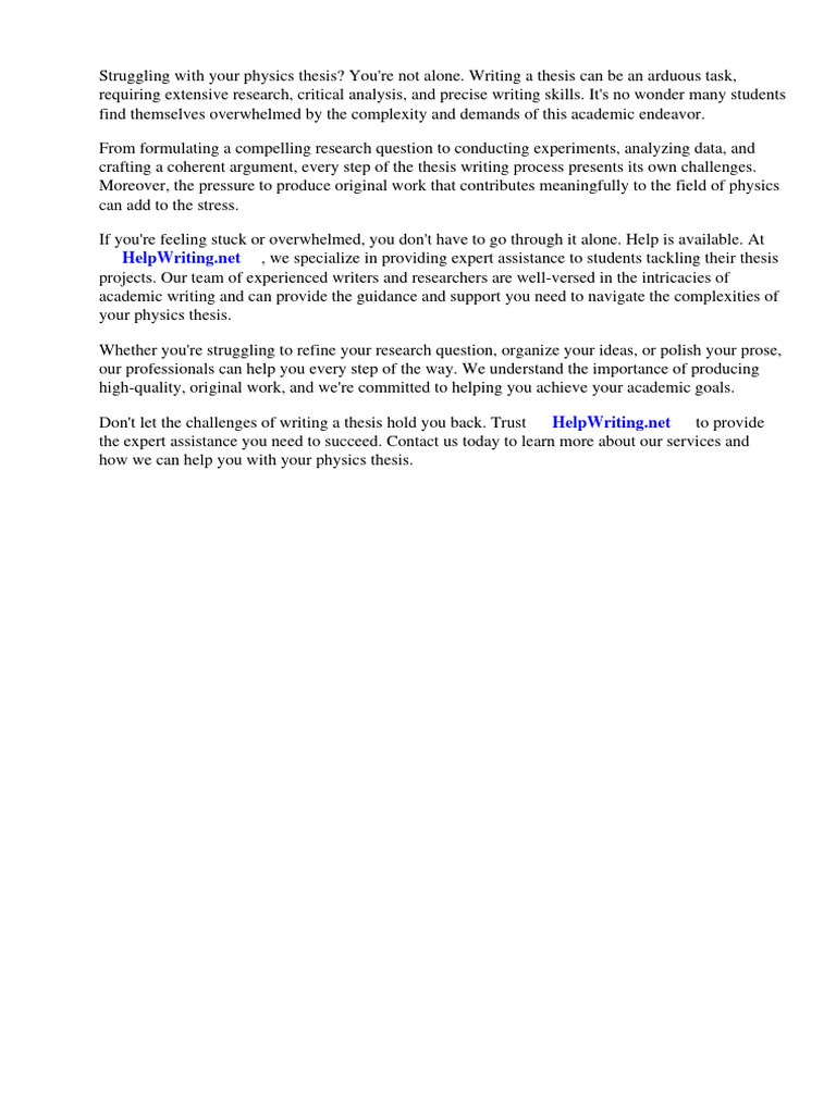 Physics Thesis Ideas | PDF | Physics