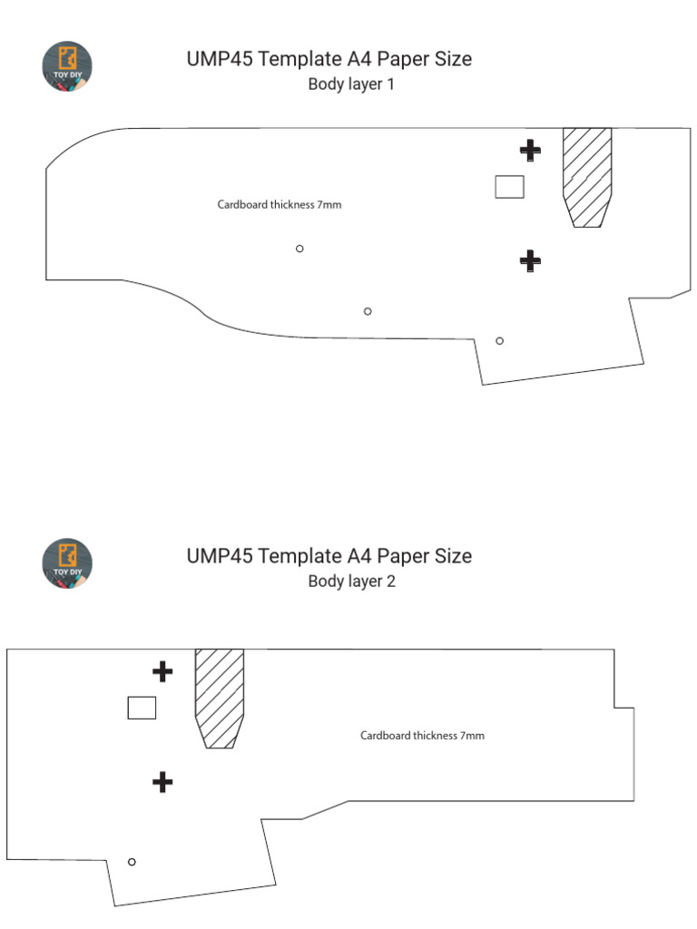 Template UMP45 A4 Paper Size ToyDIY | PDF