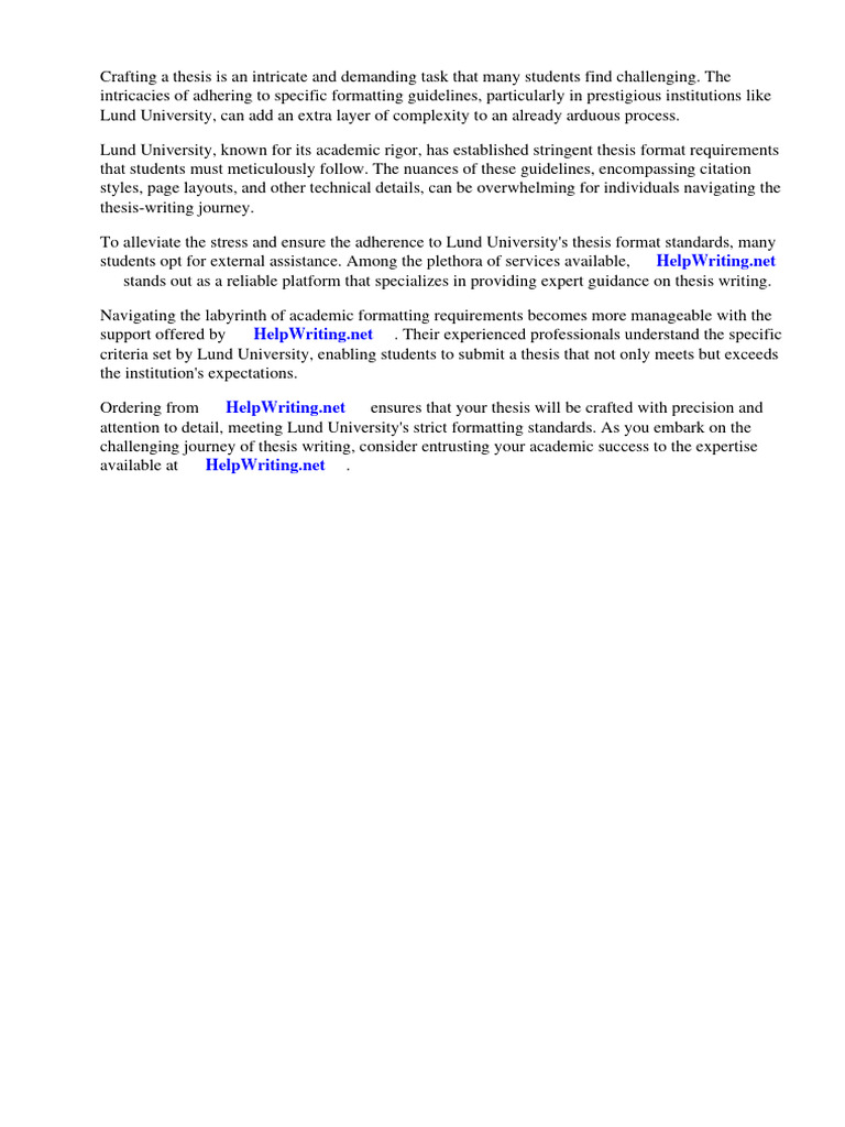 Thesis Format Lund University | PDF | Thesis | Written Communication