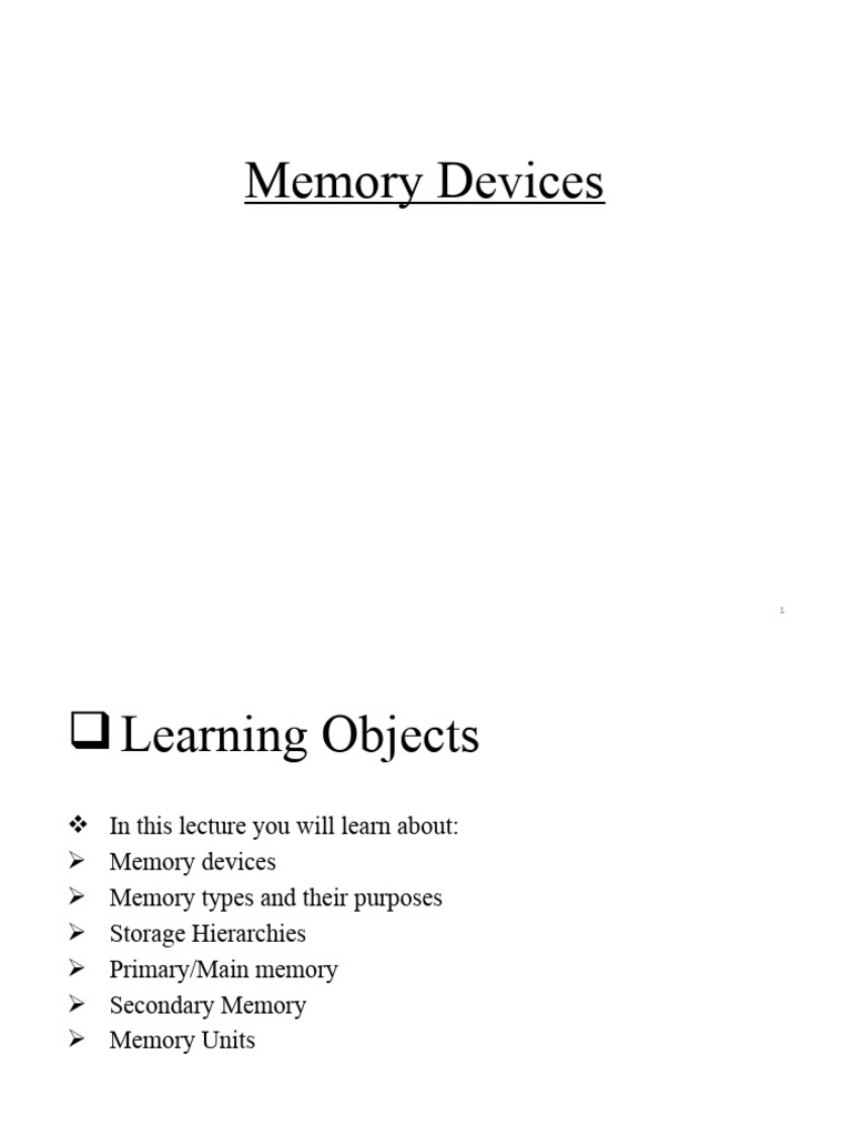 Memory Devices | PDF | Computer Data Storage | Random Access Memory