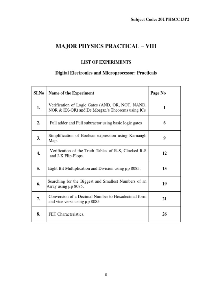 Digital III B.sc Practical Material | PDF | Logic Gate | Digital Electronics