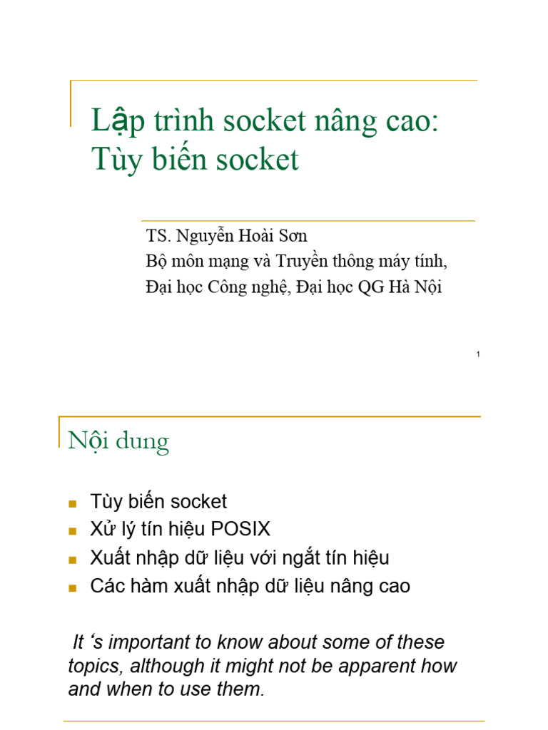 Bai 3 Lap Trinh Socket Nang Cao | PDF