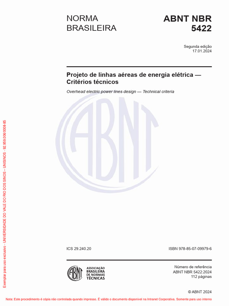NBR 5422 2024 Projeto de Linhas Aéreas de Energia - 240306 - 215428 ... NBR 5422 2024 Projeto de Linhas Aéreas de Energia - 240306 - 215428 ...