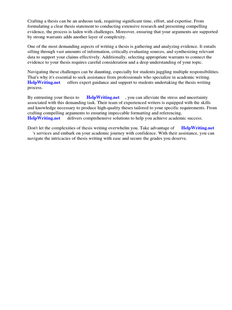 Thesis Evidence Warrant | PDF | Argument | Essays