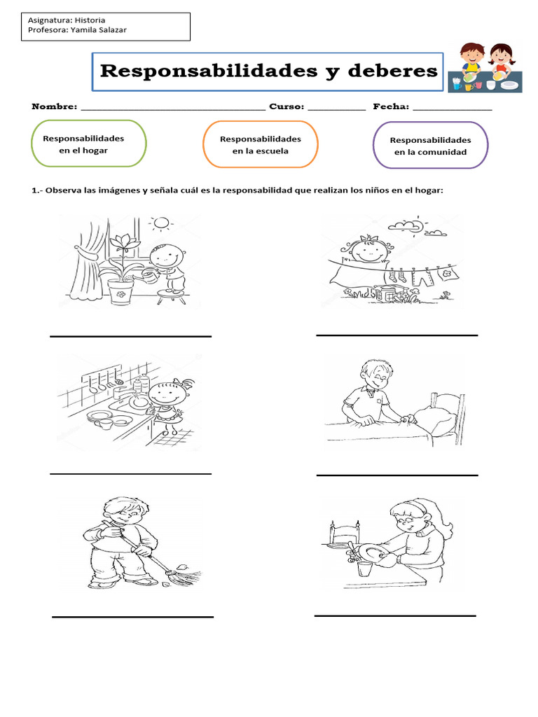 Responsabilidades de los Niños en Casa y Escuela | PDF