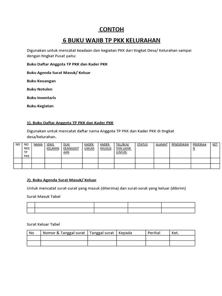CONTOH 6 BUKU PKK | PDF