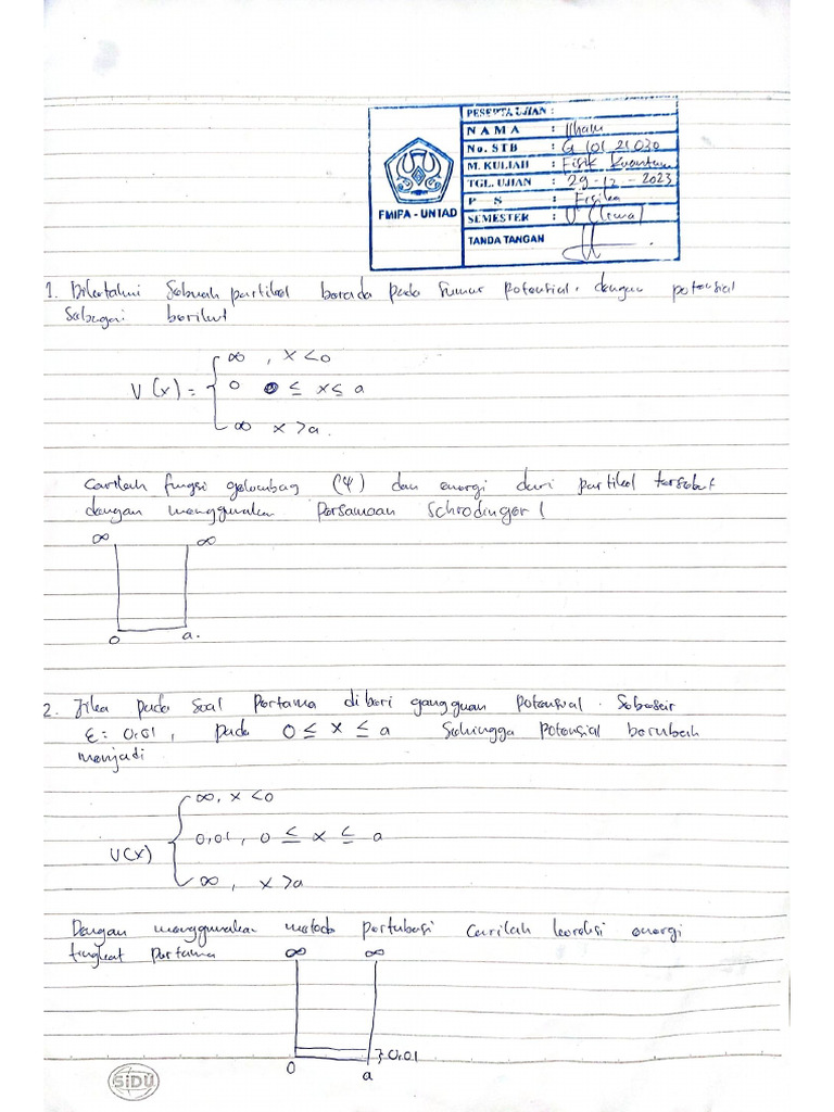 Uas - Kuantum 2 Ilham - G10121030 | PDF