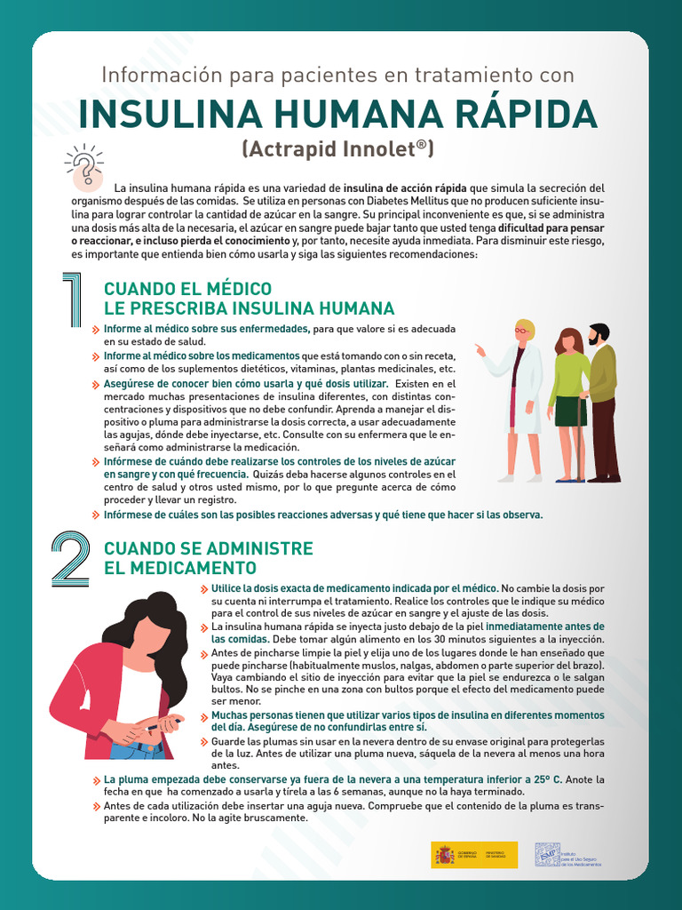 03insulinas INSULINA HUMANA RAPIDA | PDF | Inyección (medicina) | Insulina