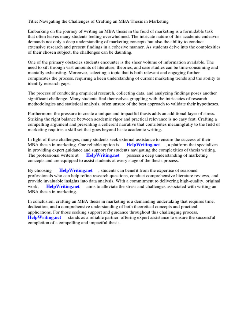 Mba Thesis Marketing Related Subject | PDF | Marketing | Social Media