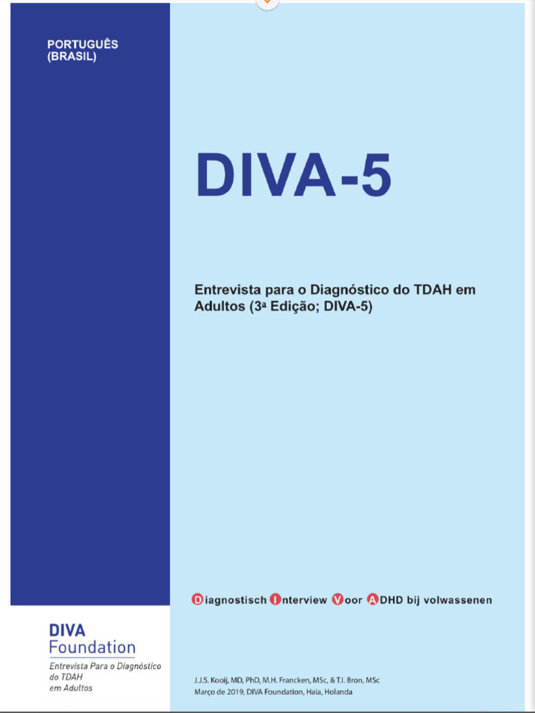 DIVA-5 TDAH Adulto PT-BR | Download grátis PDF | Transtorno de déficit ...