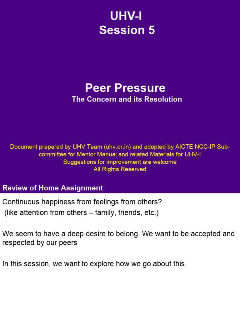 Ind 5 Peer Pressure | PDF | Thought | Anger