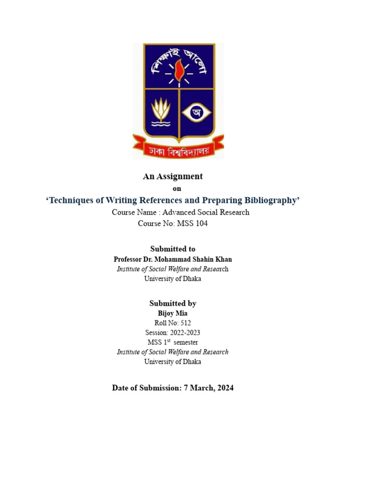 Techniques of Writing References and Bibliography | PDF | Citation ...