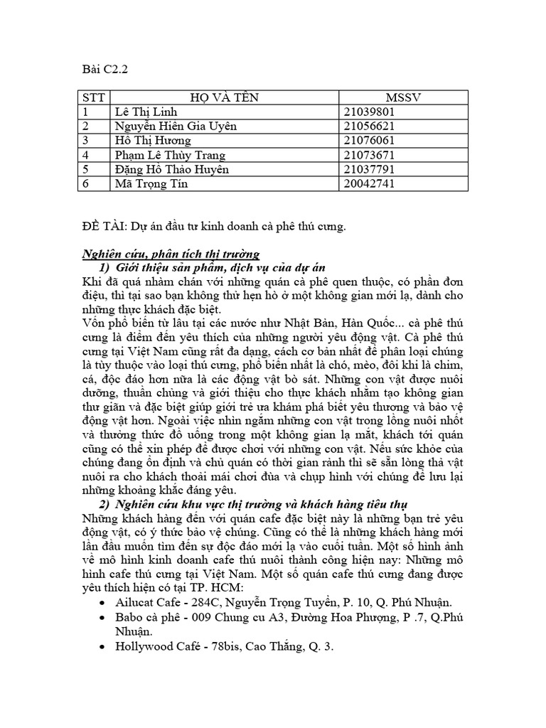 Nhóm H&H - BÀI C2.2 | PDF
