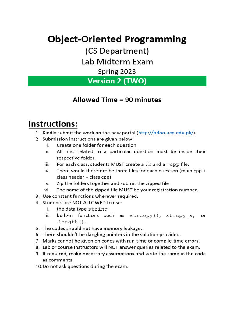 Version 2 | Download Free PDF | Class (Computer Programming) | Pointer (Computer Programming)