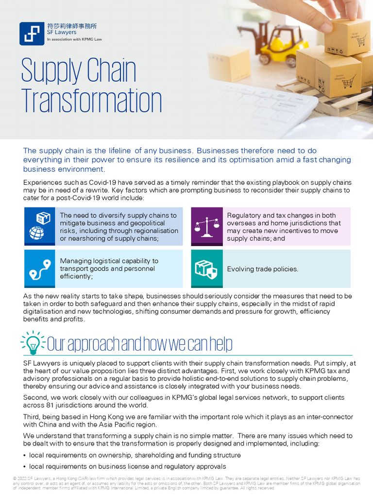 Supply Chain Transformation | PDF | Supply Chain | Lawyer