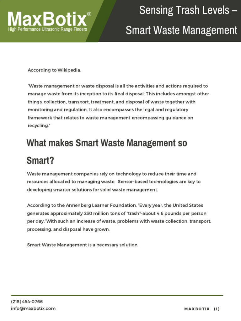 Sensing Trash Levels Smart Waste | Download Free PDF | Waste | Waste ...