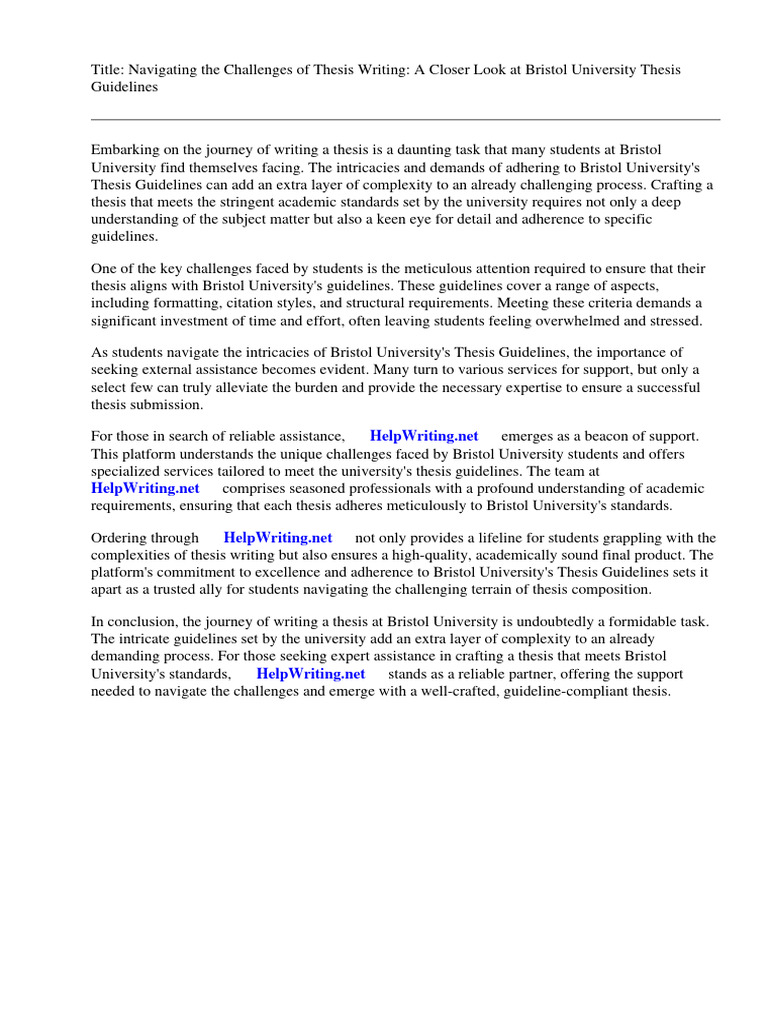 Bristol University Thesis Guidelines | Download Free PDF | Thesis | Theory
