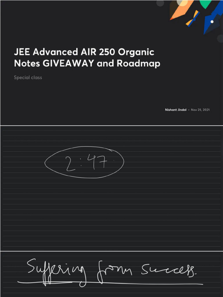 JEE Advanced AIR 250 Organic Notes GIVEAWAY and Roadmap With Anno | PDF