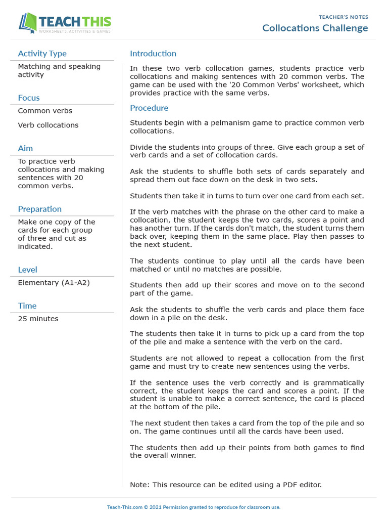 Collocations Challenge | PDF | Semantic Units | Cognitive Science