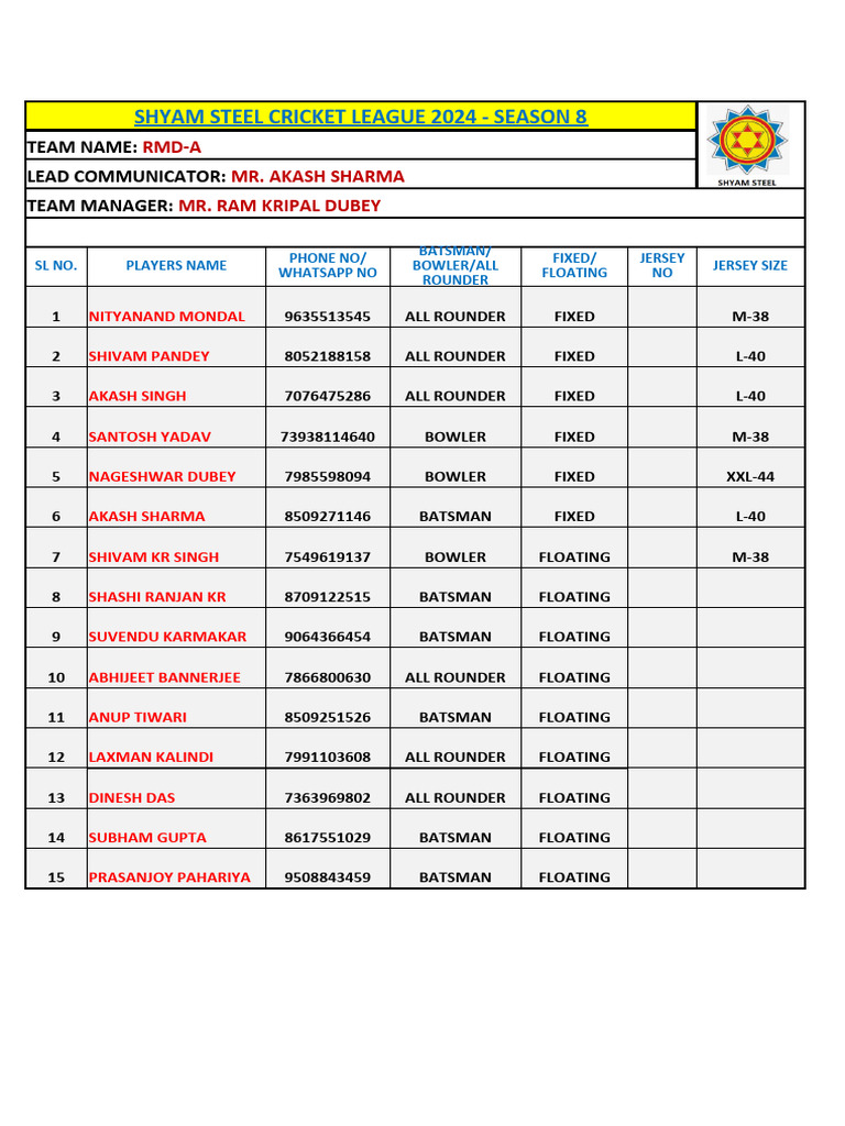 Team Details | PDF | Sports Rules And Regulations | Cricket