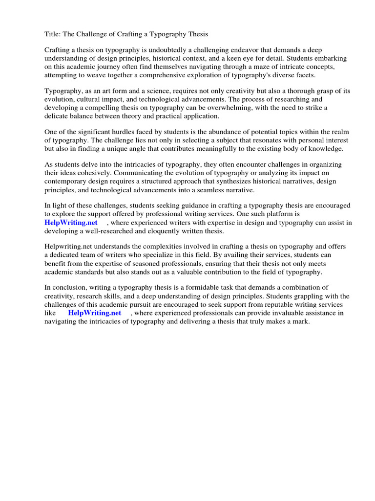 Typography Thesis Ideas | PDF | Typography | Thesis