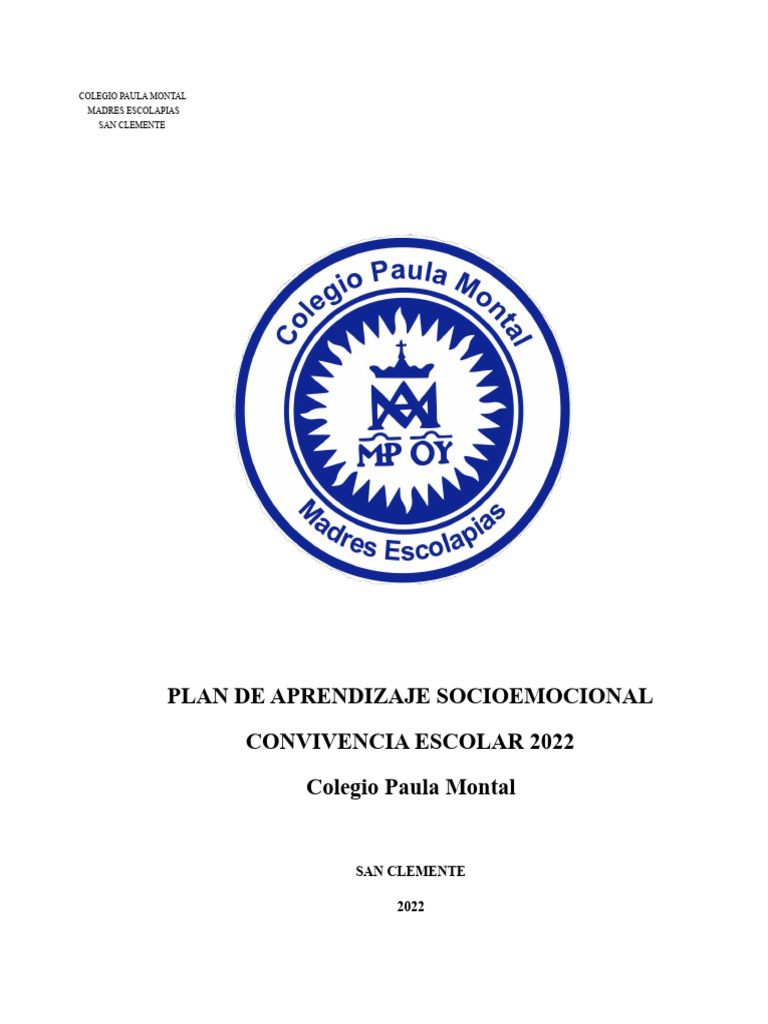 Plan de Aprendizaje Socioemocional 2022 | PDF | Las emociones | Aprendizaje
