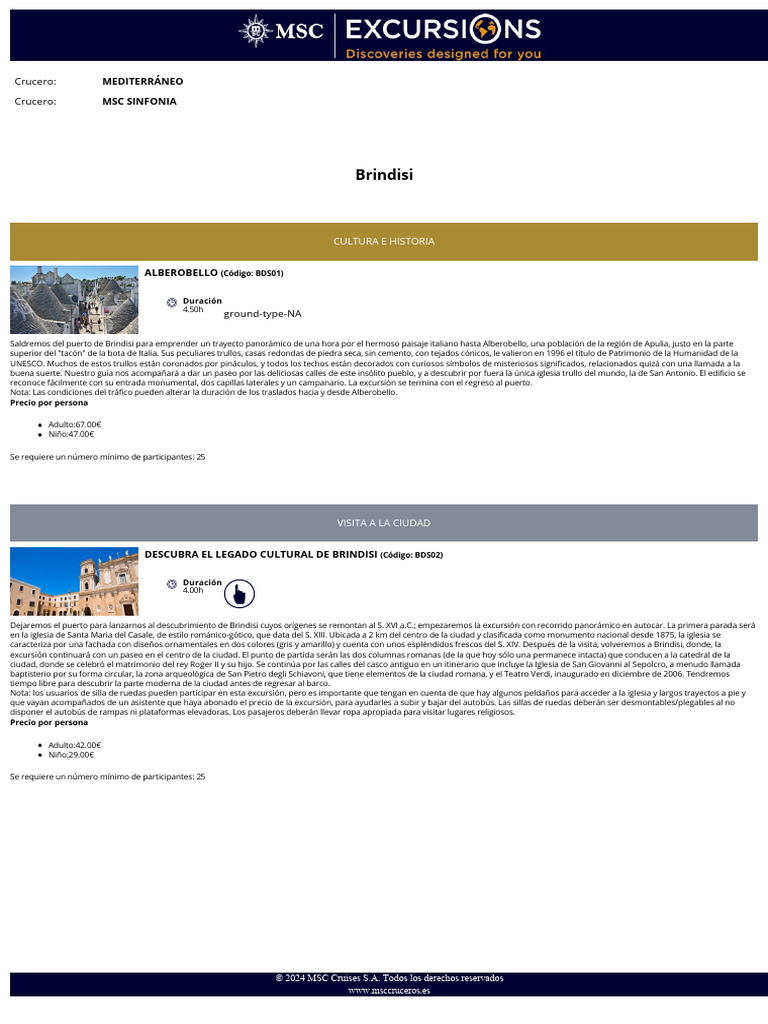 1 Excursion Brindis | PDF