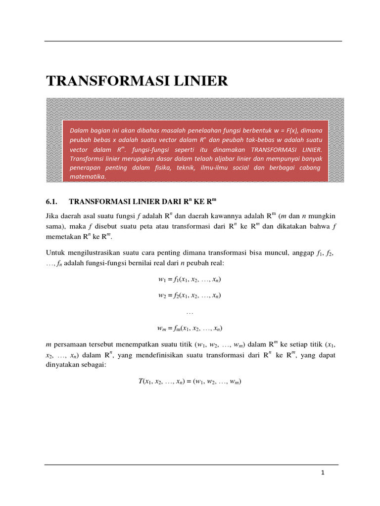 1704761249transformasi Linear PDF | PDF | Metode & Bahan Ajar