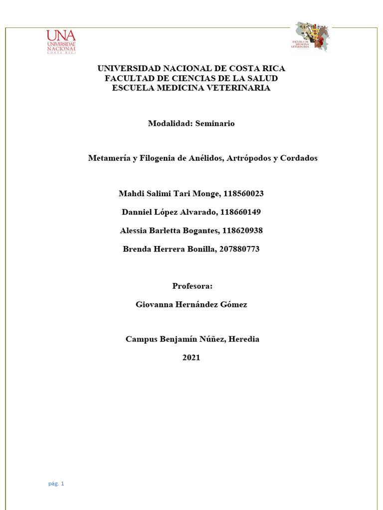 Metamería en Anélidos, Artrópodos y Cordados | PDF | Biología | Anatomía