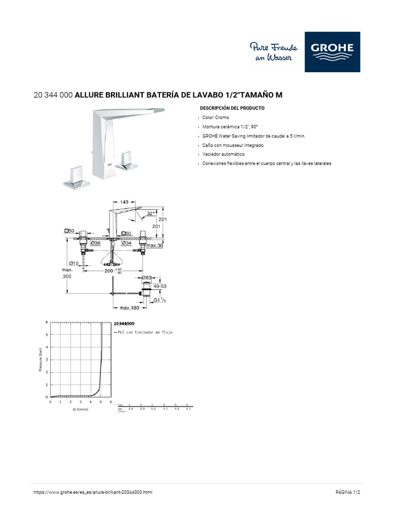 GROHE Specification Sheet 20344000 | Descargar gratis PDF ...